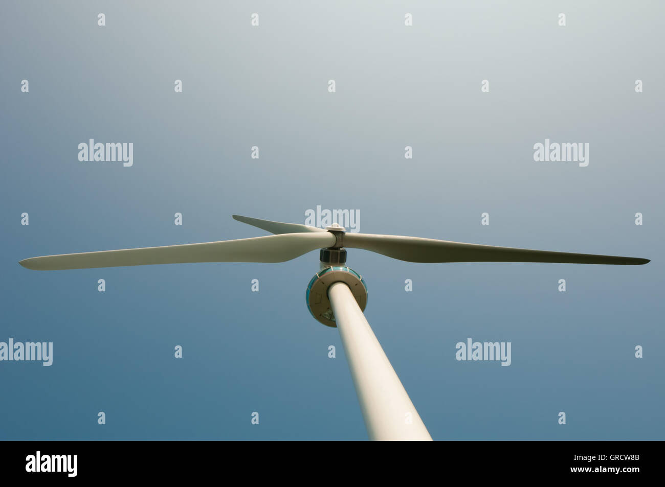 Top Of Windmill Viewed From Below With Copyspace Stock Photo - Alamy
