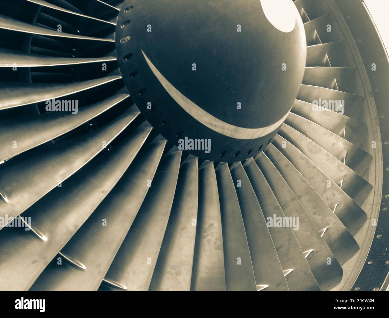Used Engine Of An Airplane Stock Photo - Alamy