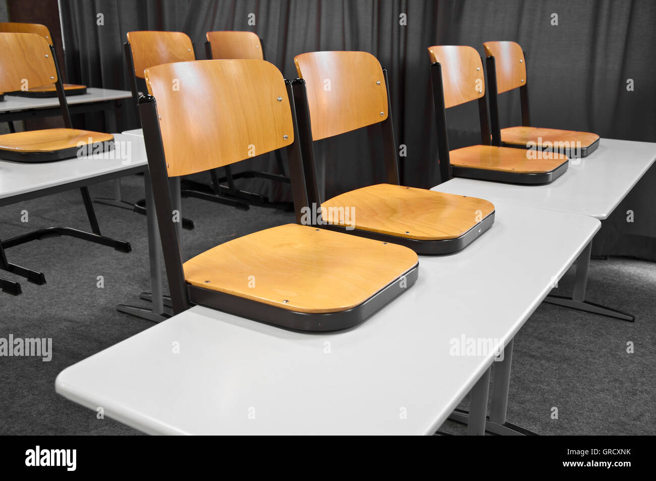 Chairs In A German Classroom Stock Photo - Alamy