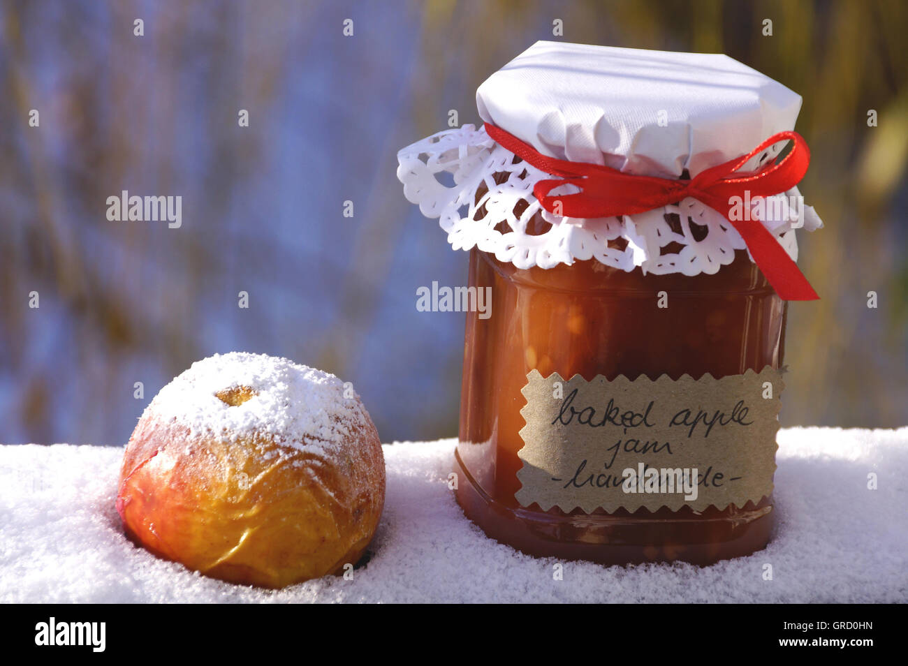 Baked Apple Jam, Homemade Stock Photo - Alamy