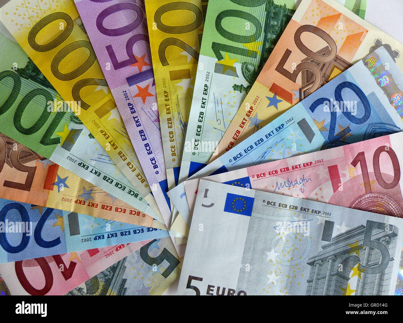 Some Different Euro Banknotes Stock Photo - Alamy