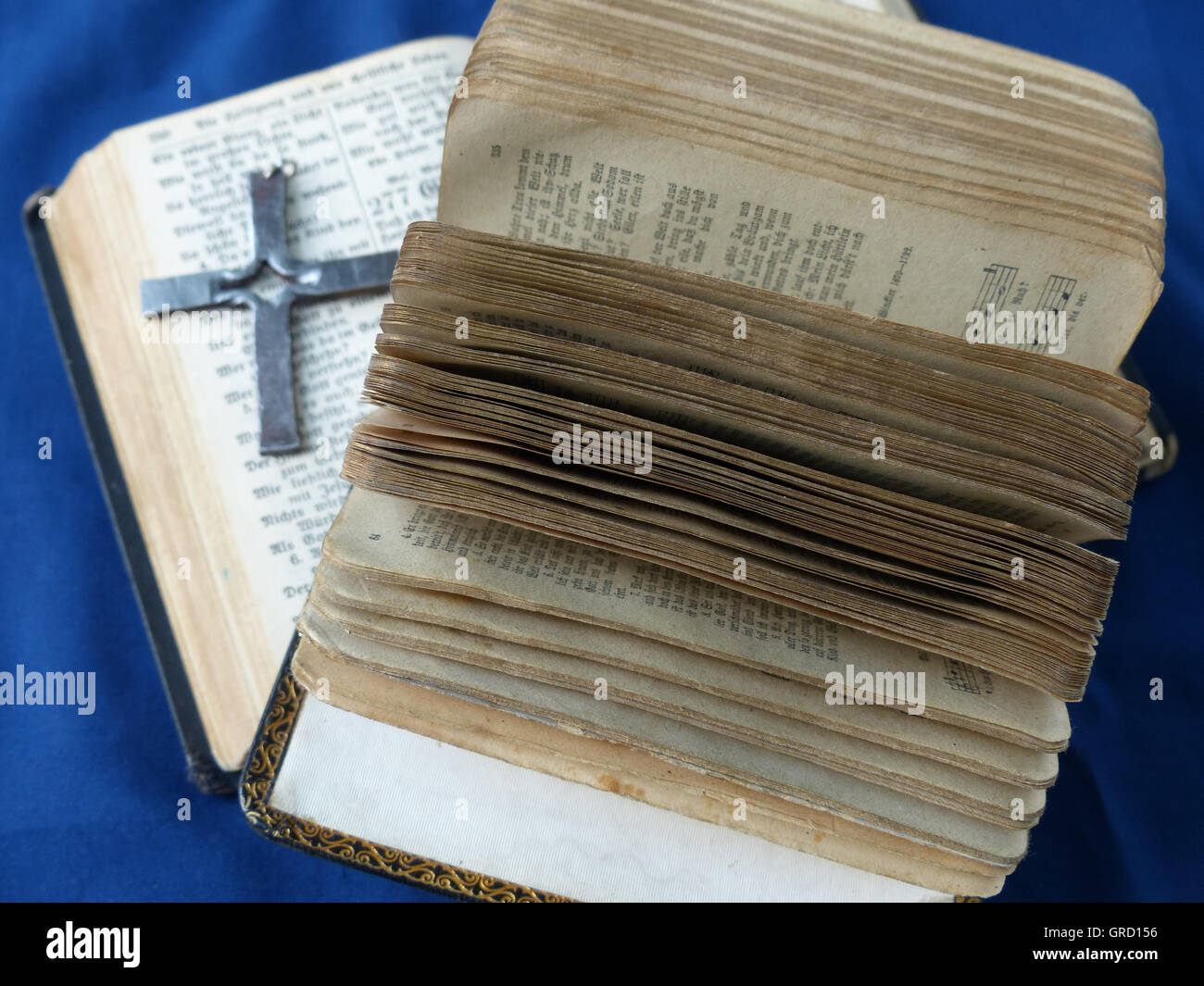 Symbol Religion, Christianity, Cross, Bible And Hymn Book Stock Photo ...