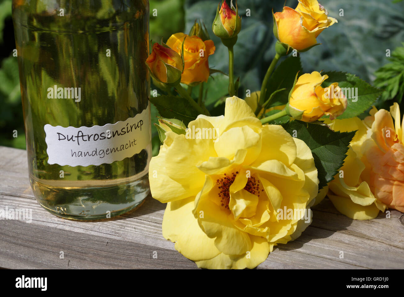 Rose Syrup Homemade Stock Photo - Alamy