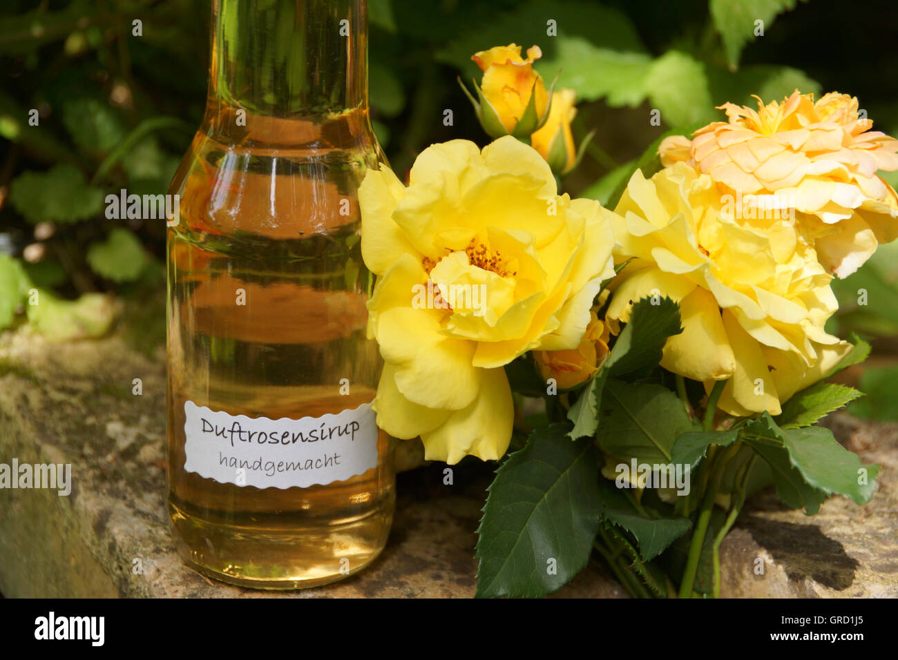 Rose Syrup Homemade Stock Photo - Alamy