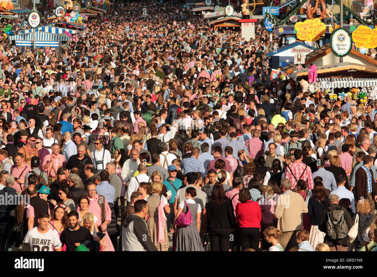 Huge Crowd Visiting Oktoberfest Stock Photo - Alamy