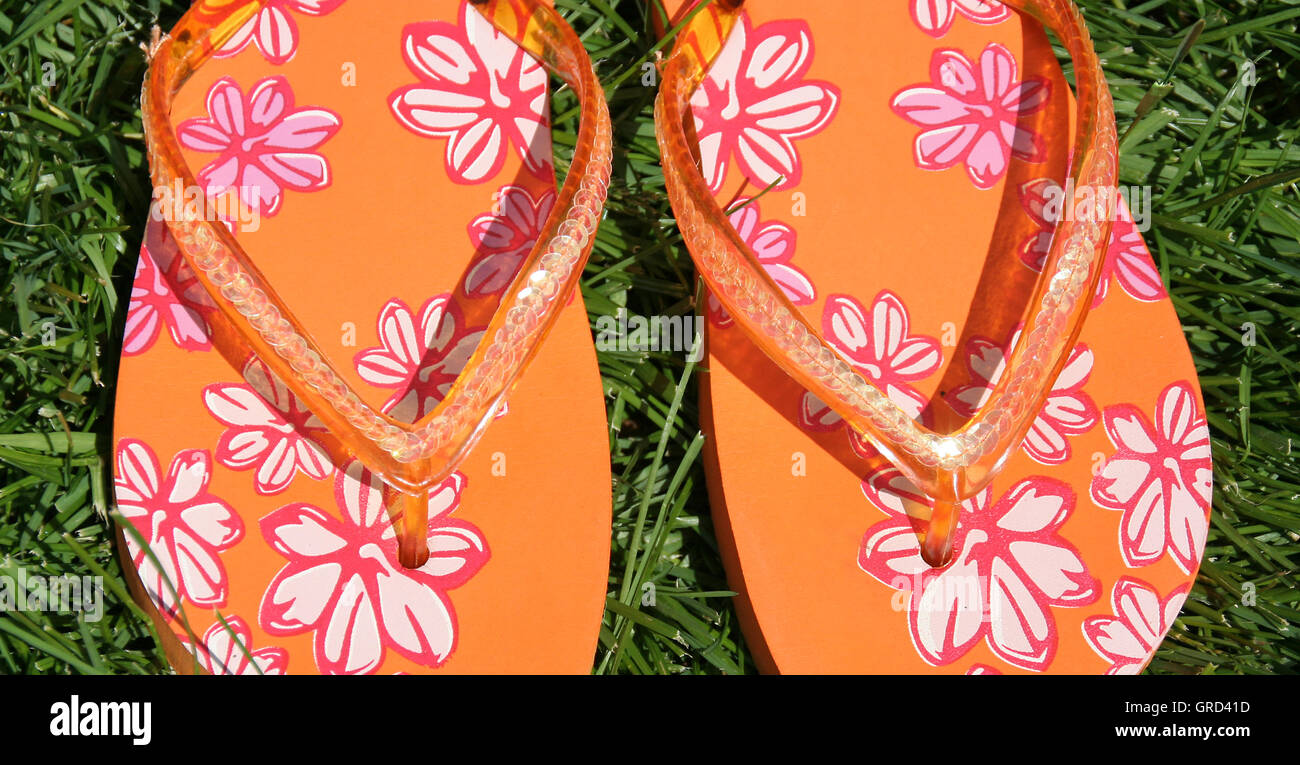 Orange Flip Flop Stock Photo - Alamy