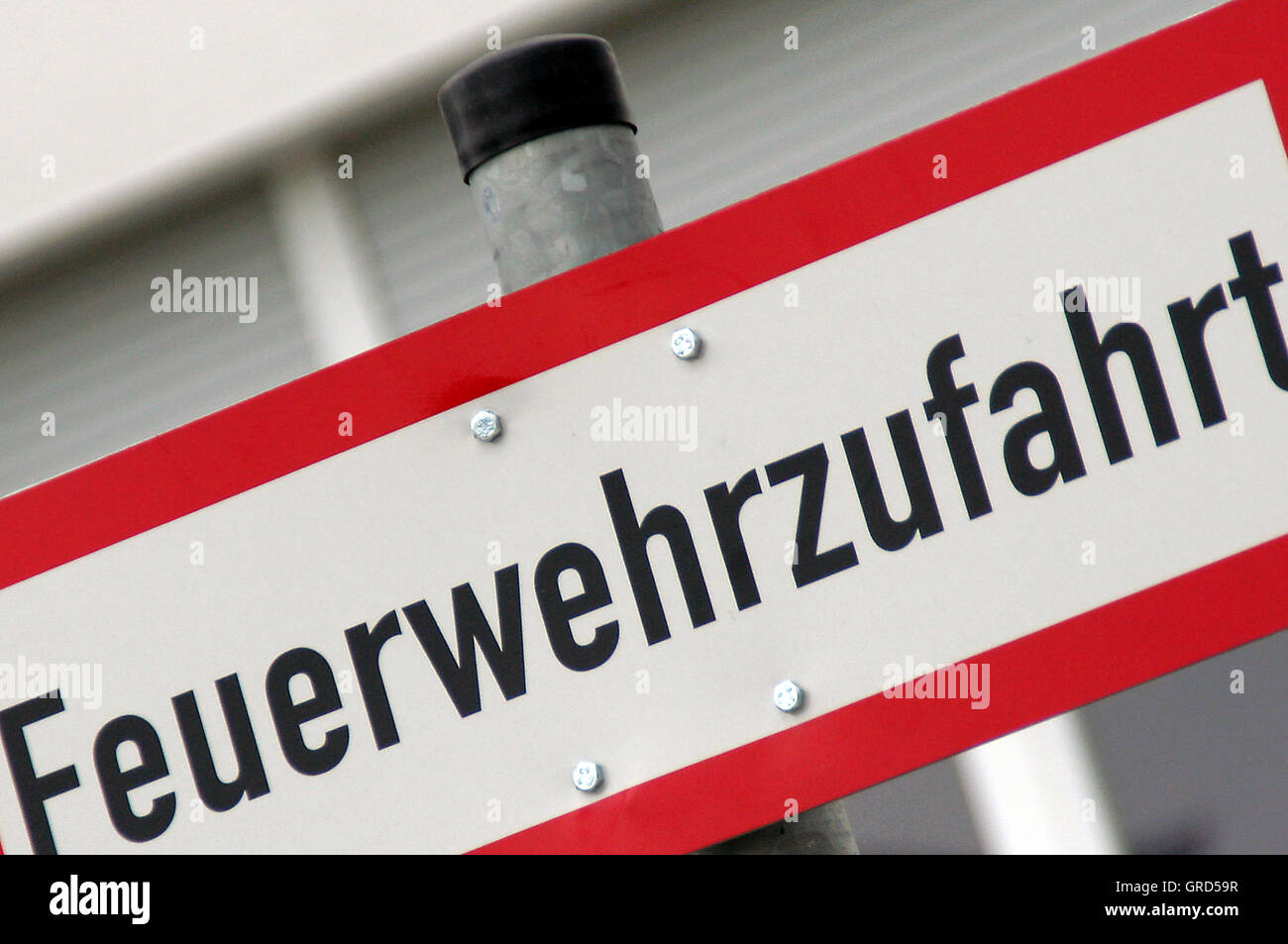 Signage On A Firefighter Accessibility Stock Photo - Alamy