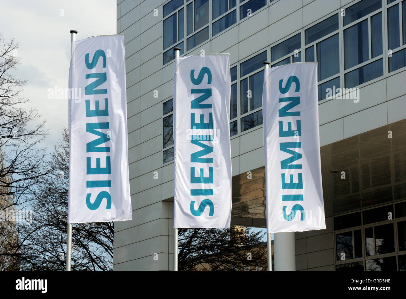 Flags With Siemens Logo Stock Photo - Alamy