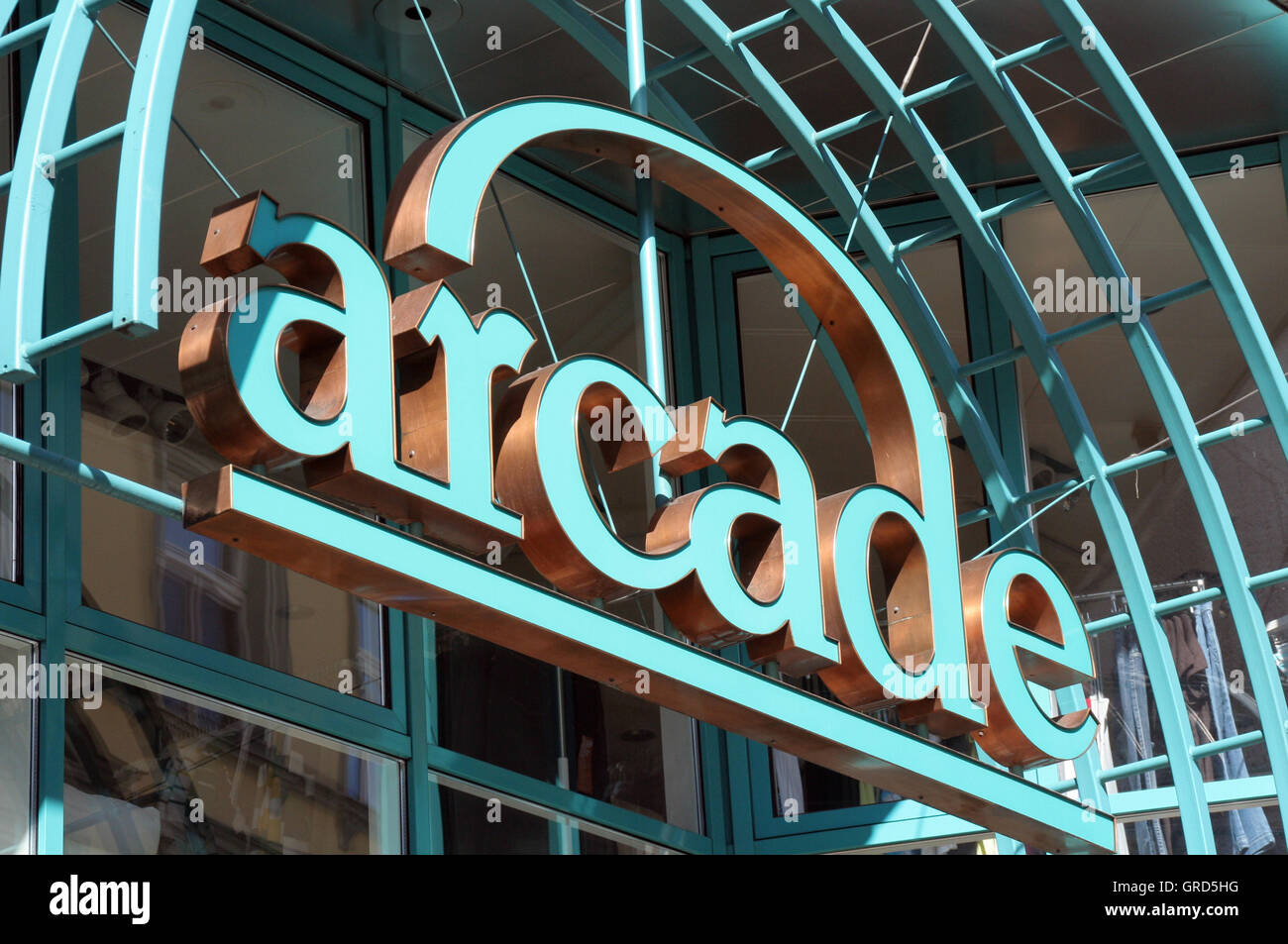 Sign Lettering Arcade Stock Photo - Alamy