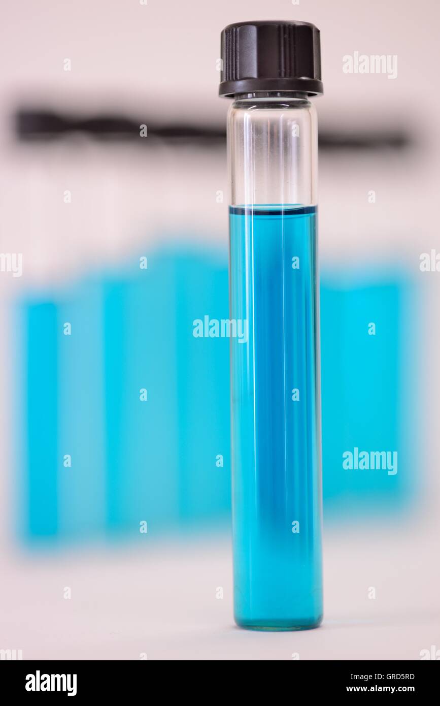 Test Tube With Blue Chemicals Stock Photo - Alamy