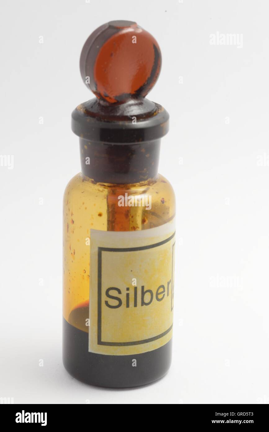 Flask For Silver Testing Acid In Brown Glass With White Background ...