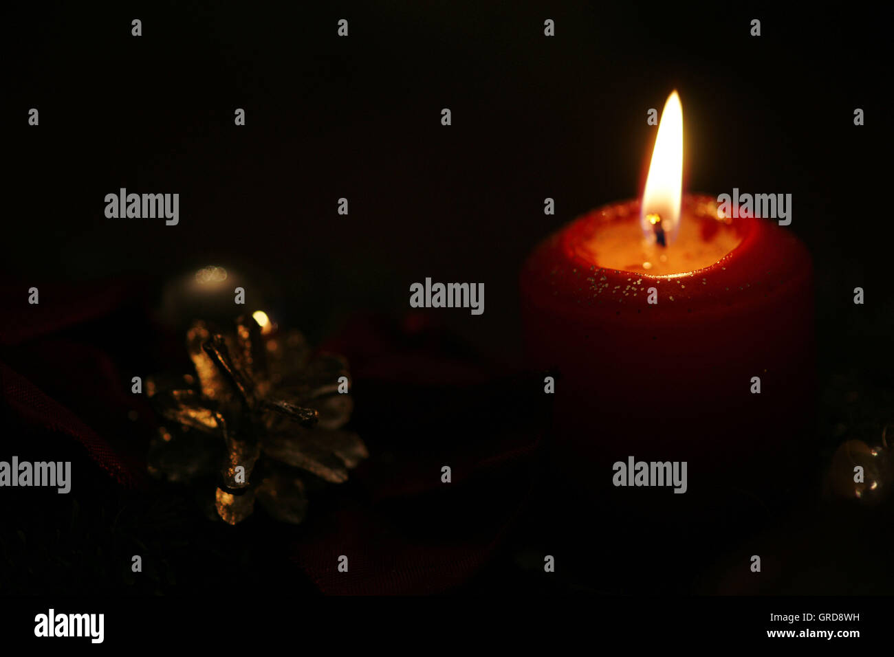 Advent, Advent Candle With Dark Background Stock Photo - Alamy