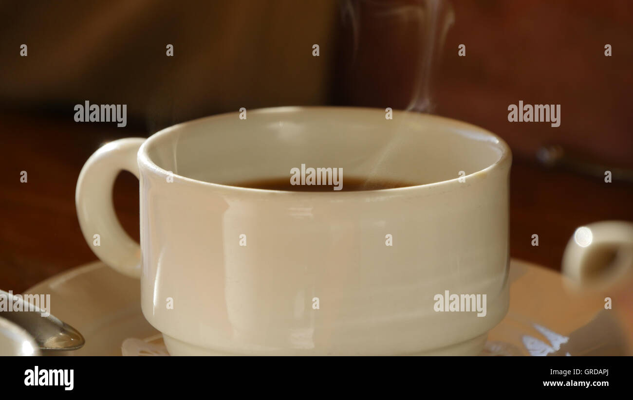 Cup Of Hot Coffee Stock Photo - Alamy