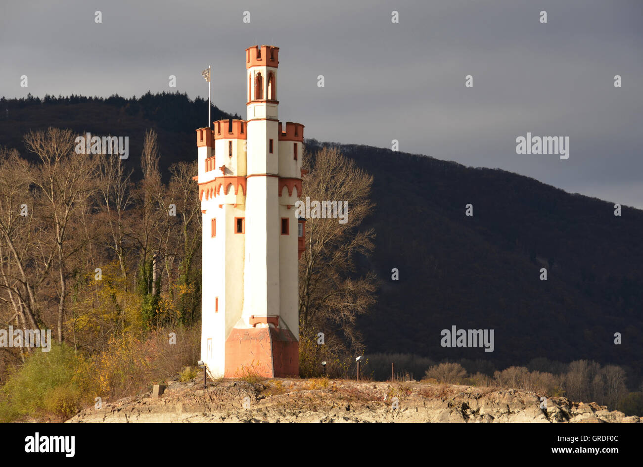 Mice Tower In River Rhine Near Bingen, Rhineland-Palatinate, Germany ...