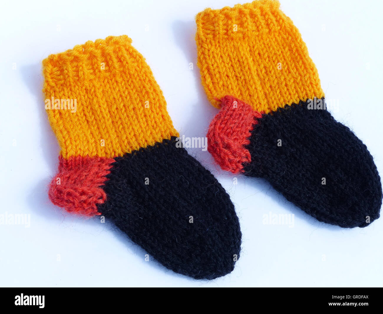 Woollen Socks Handmade, In The Colours Of Germany Stock Photo - Alamy