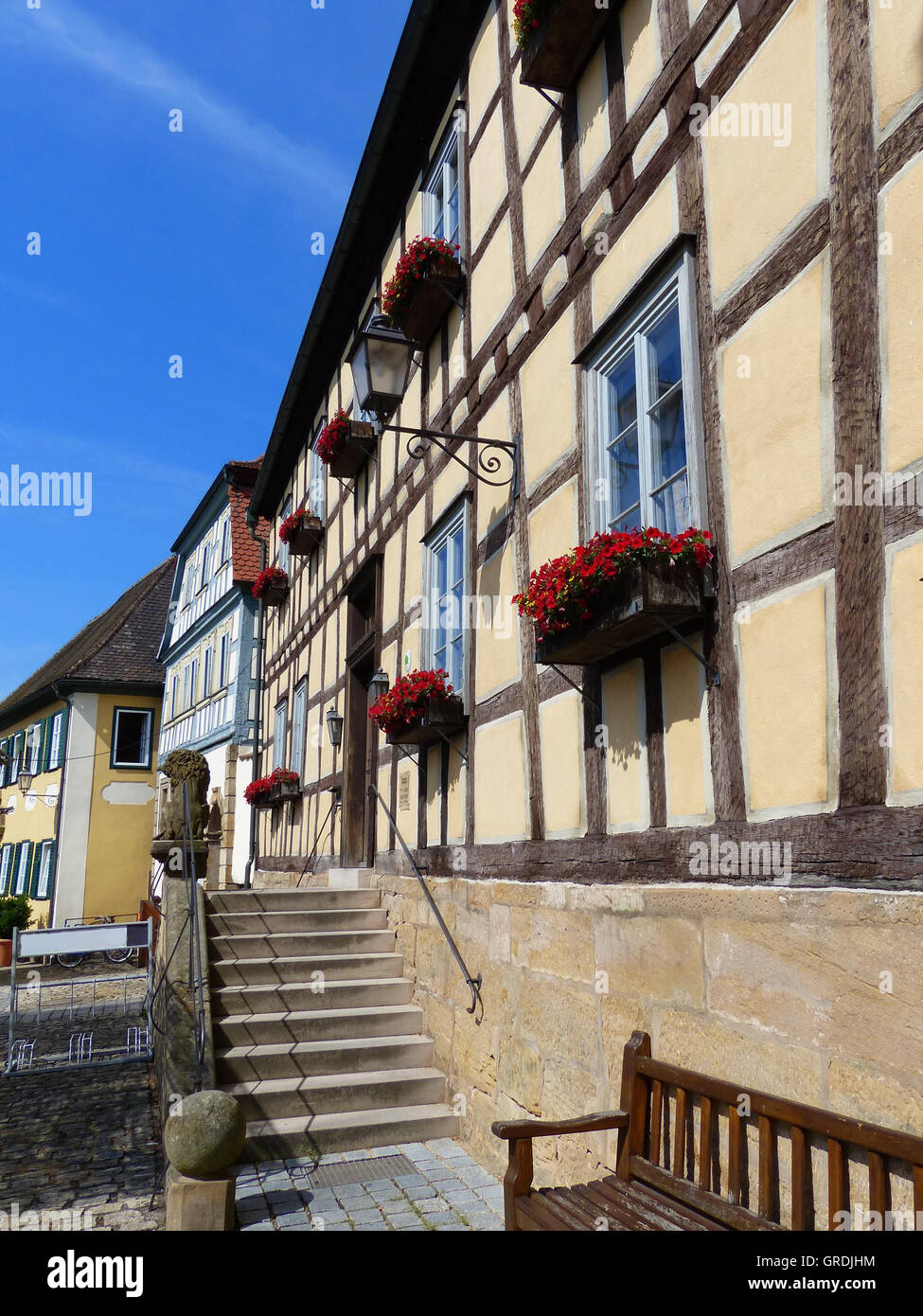 Town Hall, Sesslach, Coburg County, Upper Franconia Stock Photo - Alamy