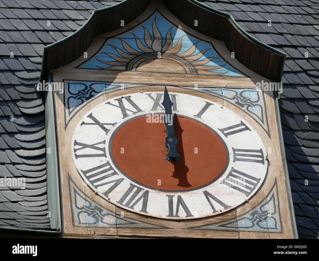 The Clock At The Town Gate In Coburg Shows Twelve O Clock, Noon, Upper ...