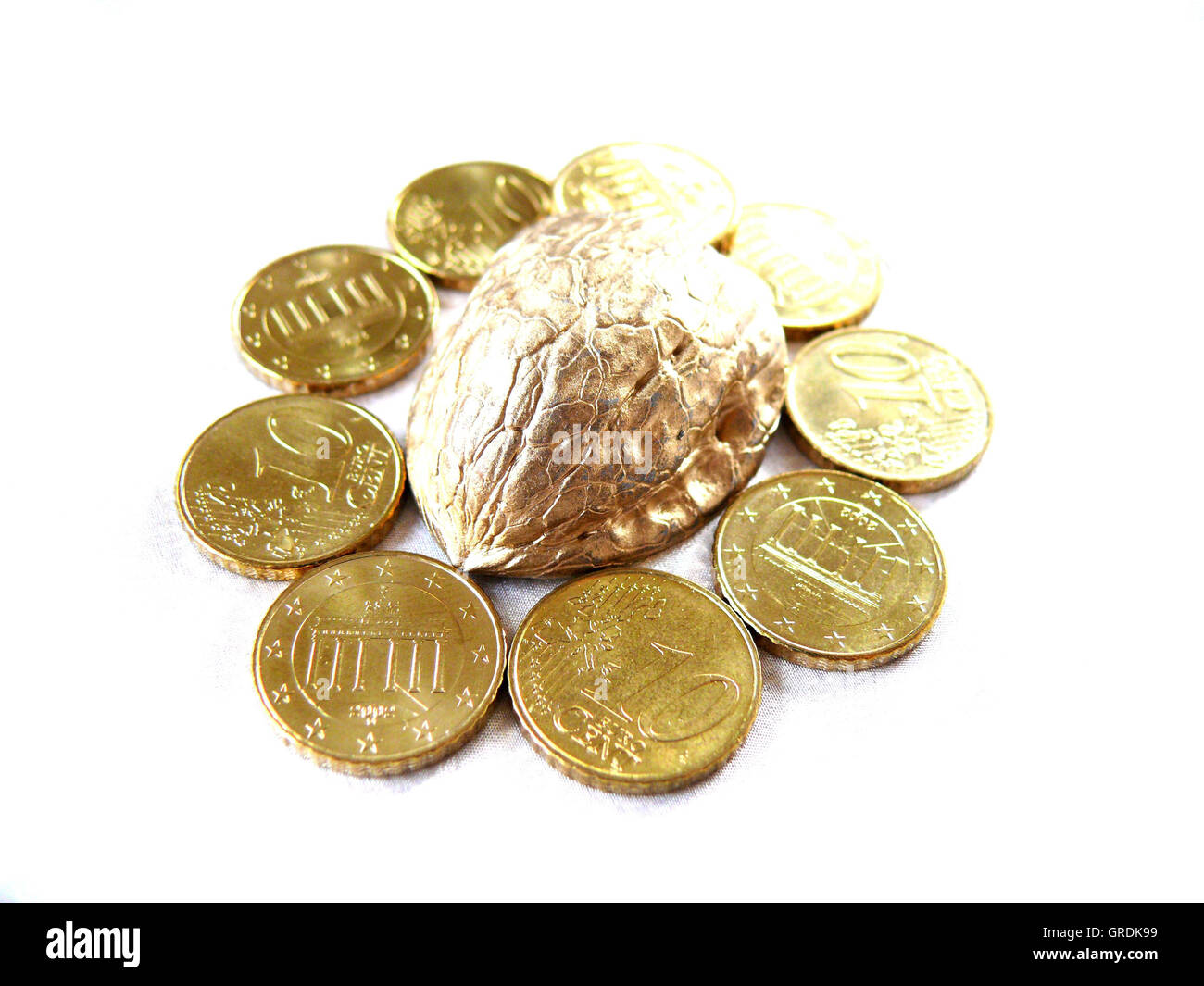 Symbol For Being Rich, Golden Coins Stock Photo - Alamy