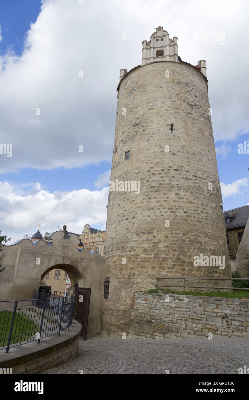 Big Tower At The Castle Of Bernburg Saxony-Anhalt Stock Photo - Alamy