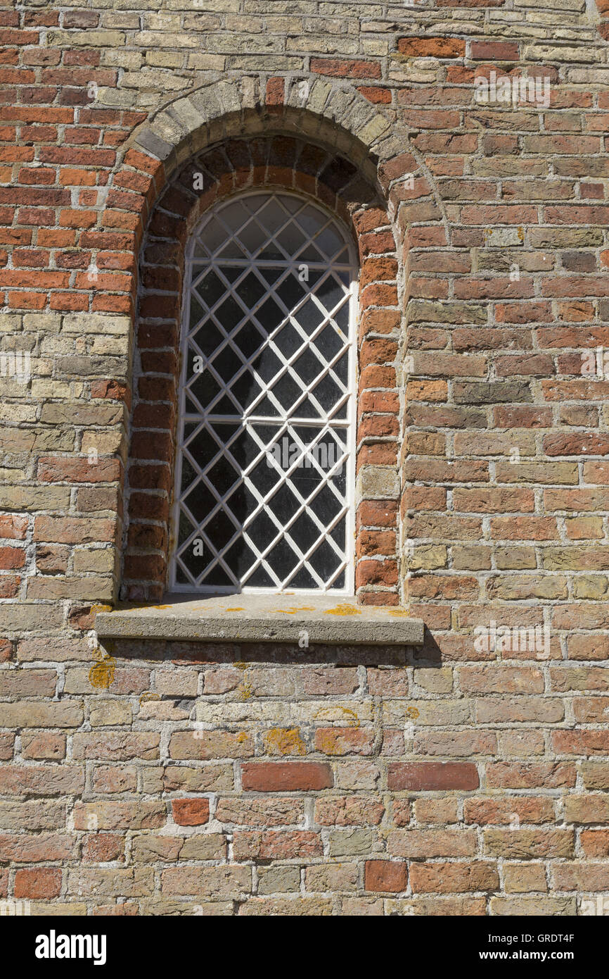 Angular Built Stained Glass Window In A Church In Denmark Skelby Stock ...