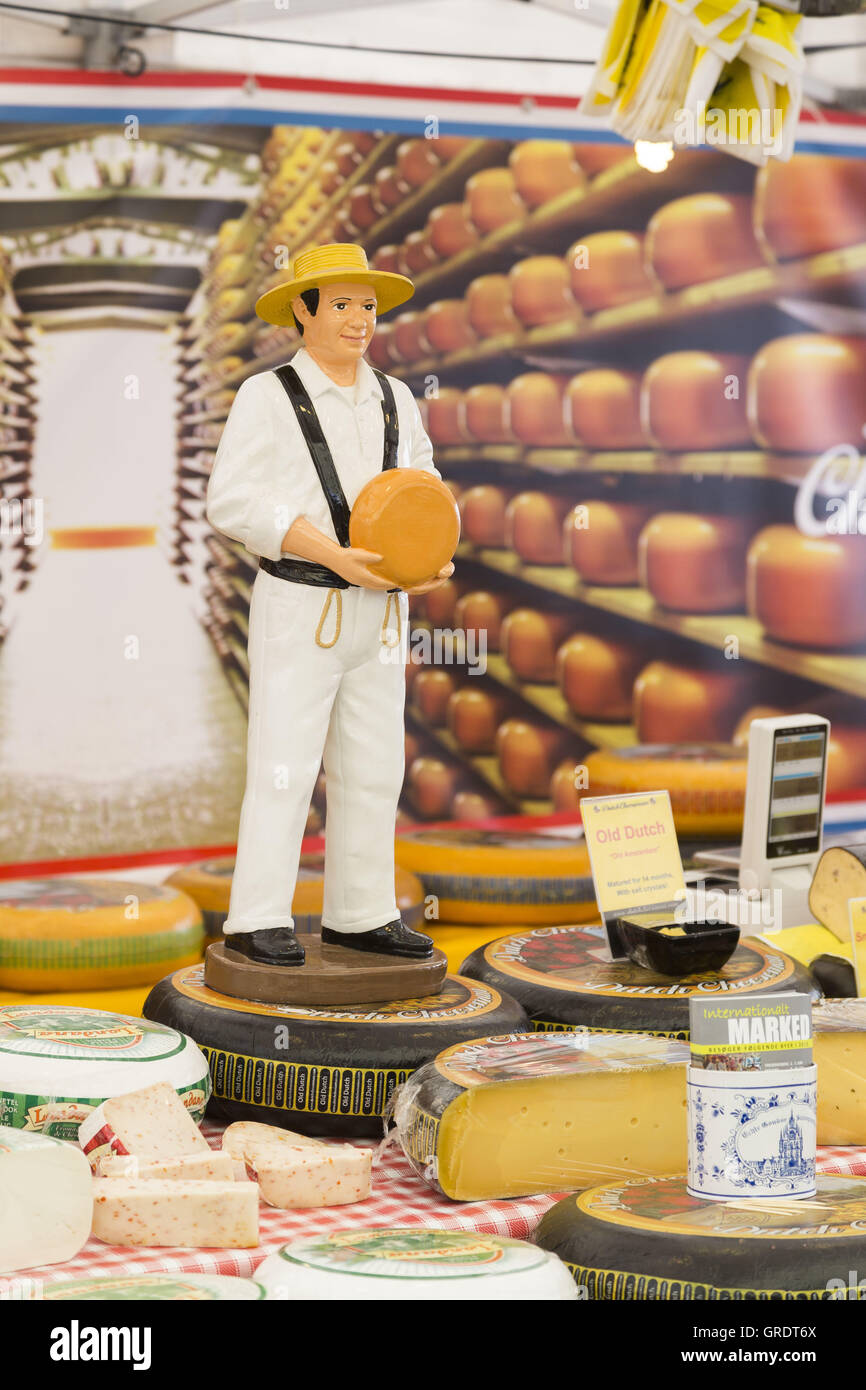 Figurine Of A Cheese Dealer On A Cheese Wheel Stock Photo - Alamy