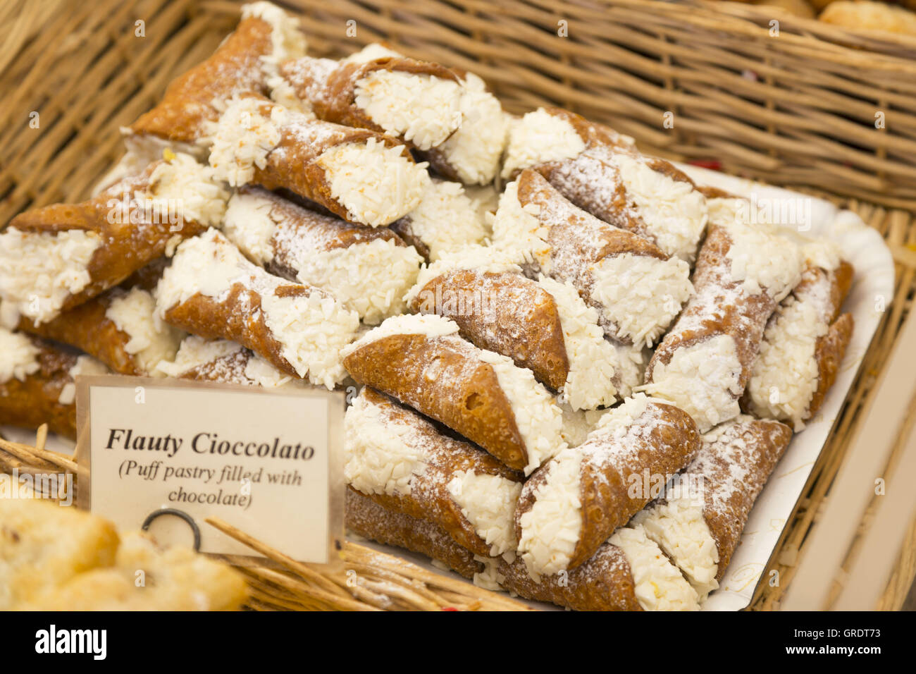 Stuffed Cake Pieces In A Basket On The Market Stock Photo - Alamy