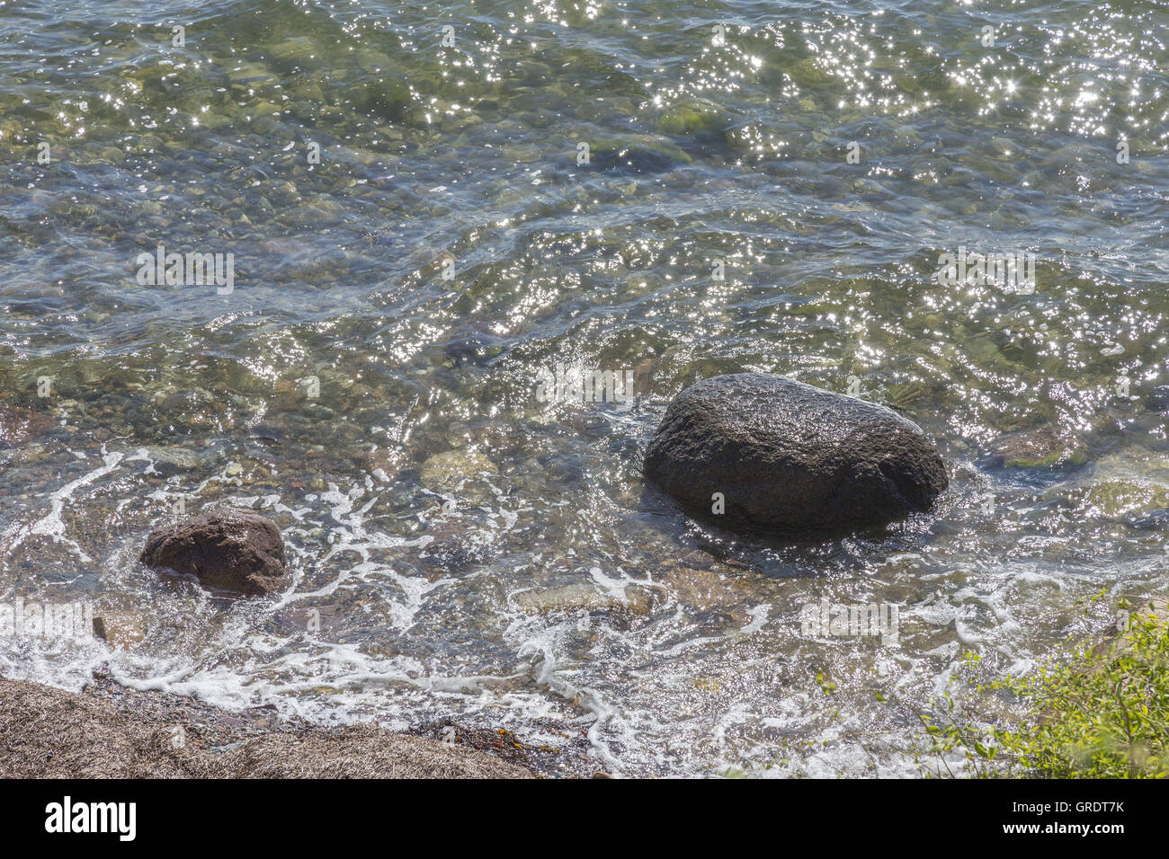 Two Boulders On The Beach Of Skelby Falster Denmark Stock Photo - Alamy
