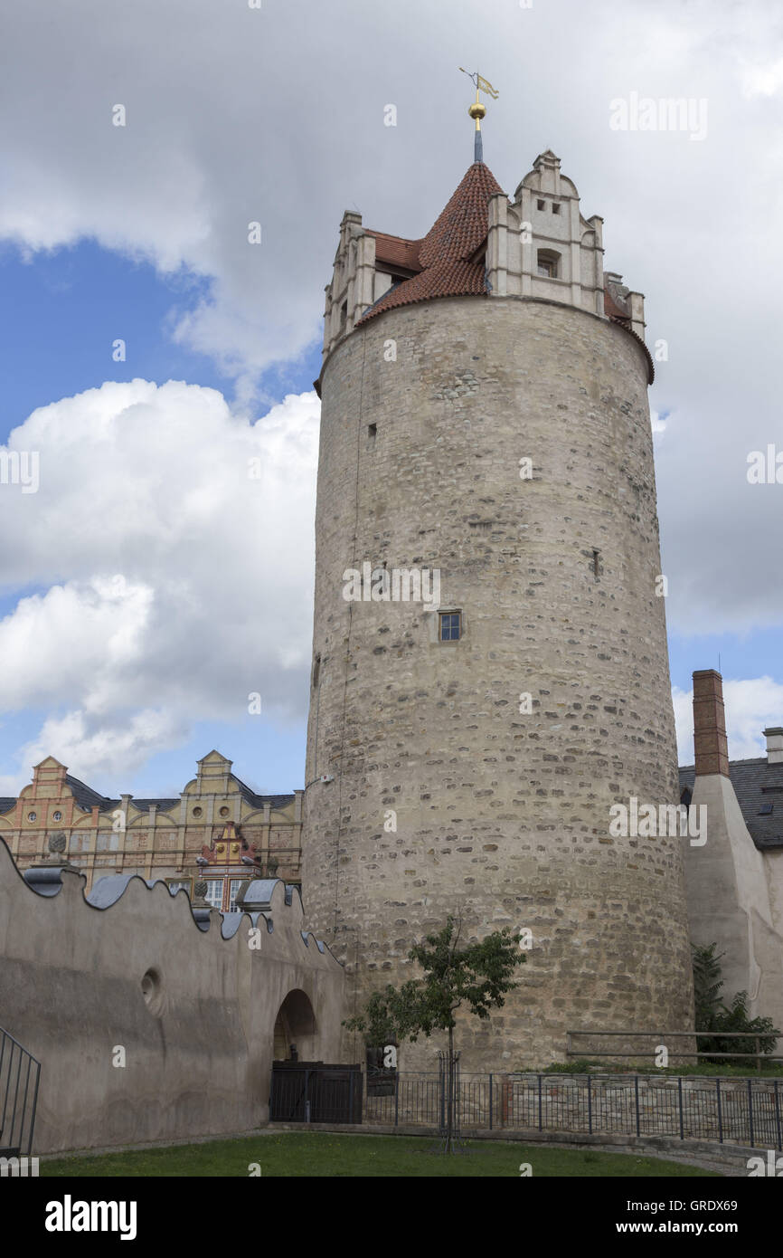 Big Tower At The Castle Of Bernburg Saxony-Anhalt Stock Photo - Alamy