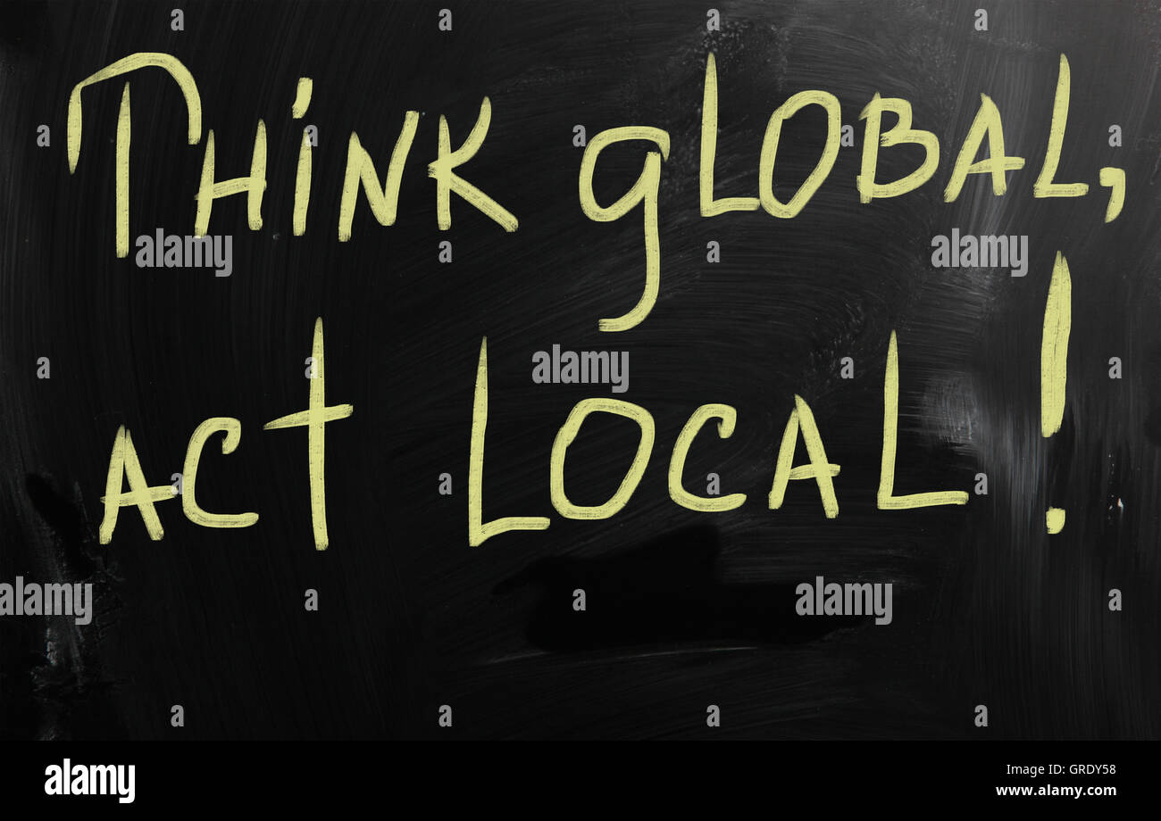 think global act local marketing business concept Stock Photo - Alamy
