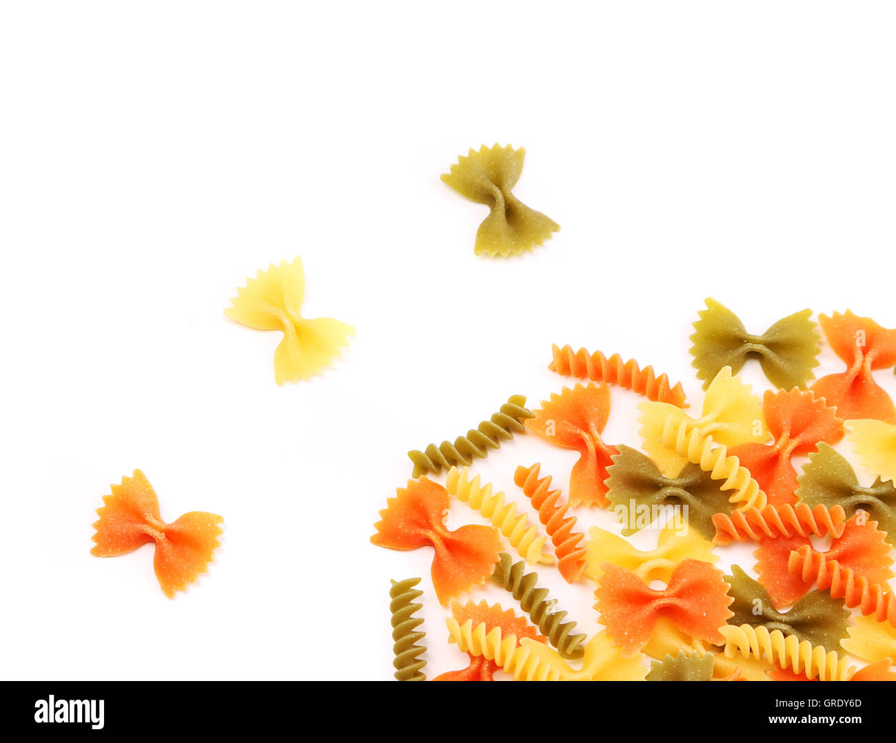 different pasta in three colors Stock Photo - Alamy