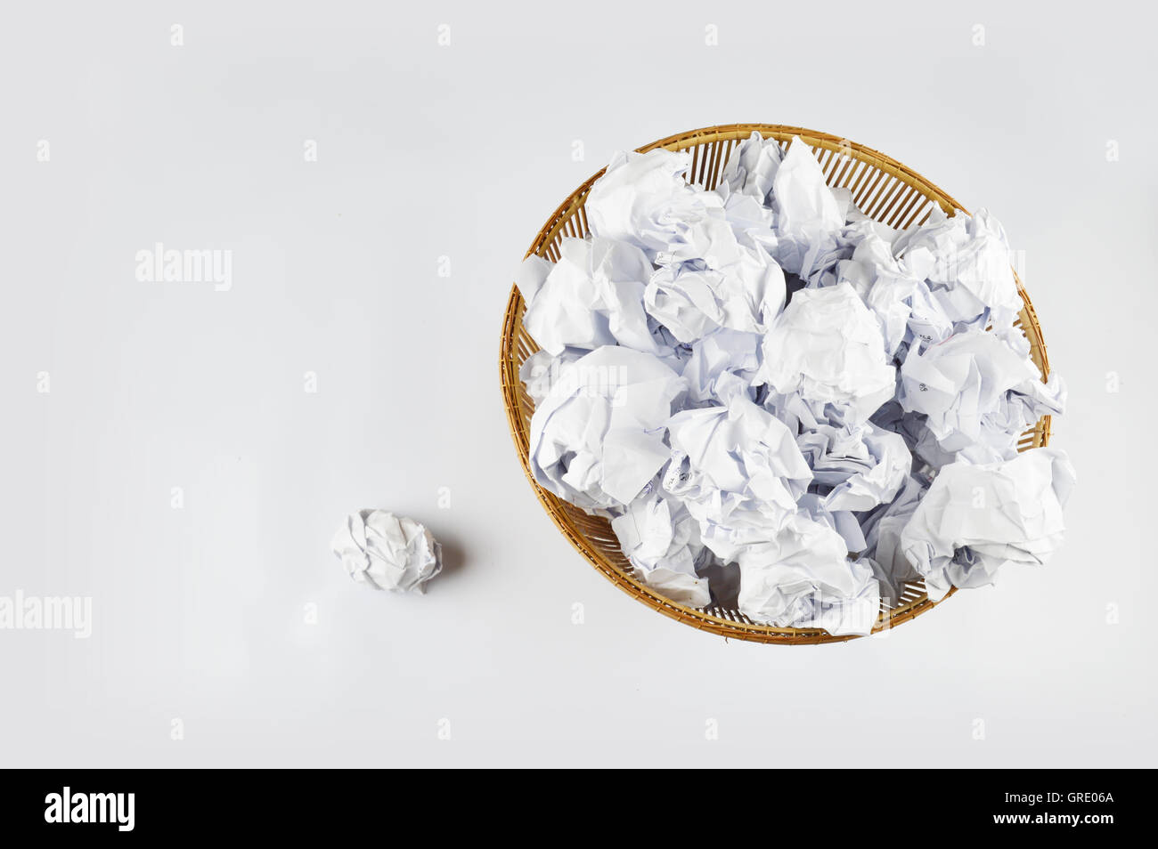crumpled paper in a bin Stock Photo - Alamy