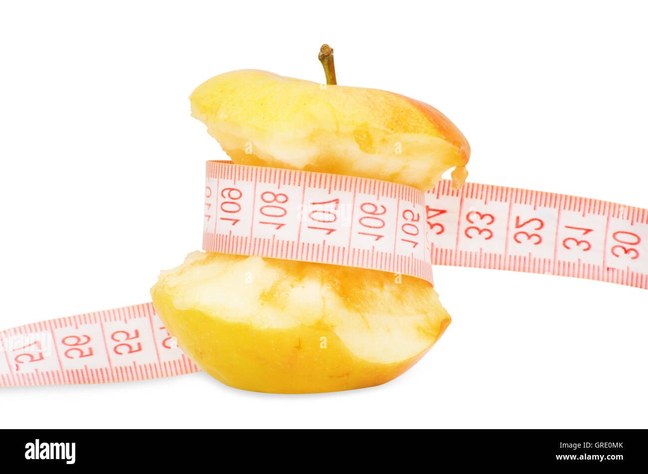 Apple with measurement Stock Photo - Alamy