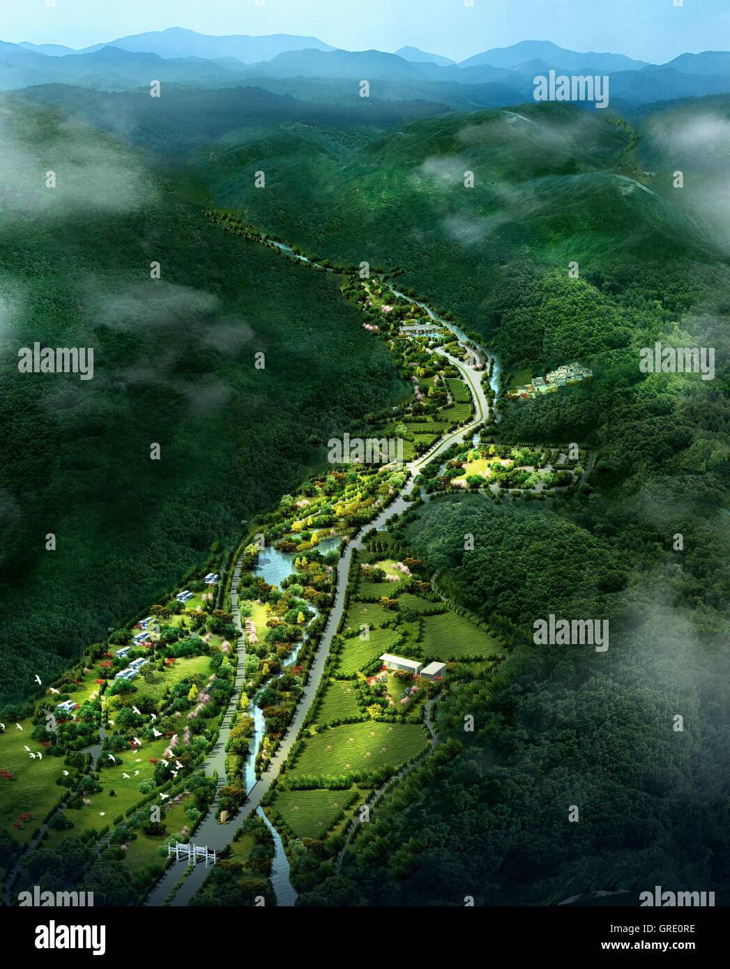 3D landscape visualization Stock Photo - Alamy