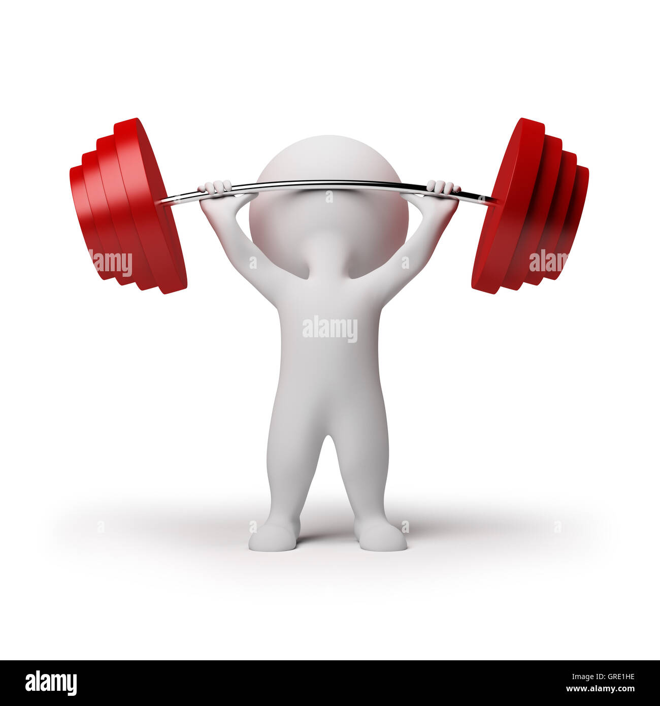3d small people - weightlifting Stock Photo - Alamy
