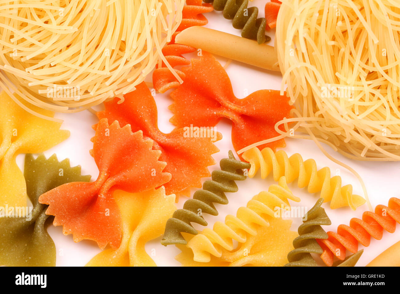 Nest angelo and color pasta Stock Photo - Alamy
