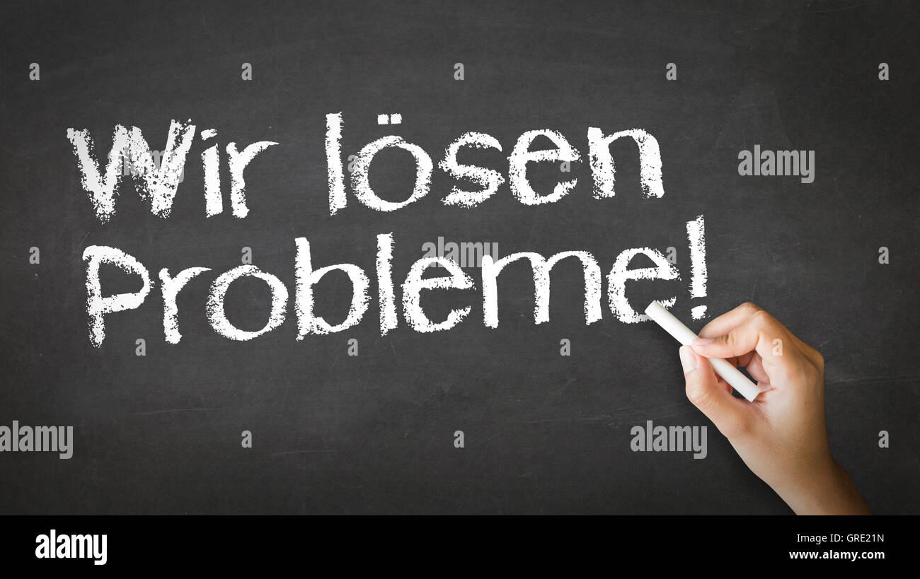 We Solve Problems Chalk Illustration Stock Photo - Alamy