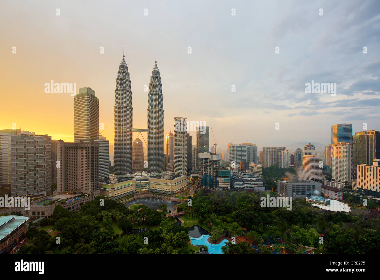 Kuala lumpur city skyline at sunset in Kuala lumpur, Malaysia. Kuala ...