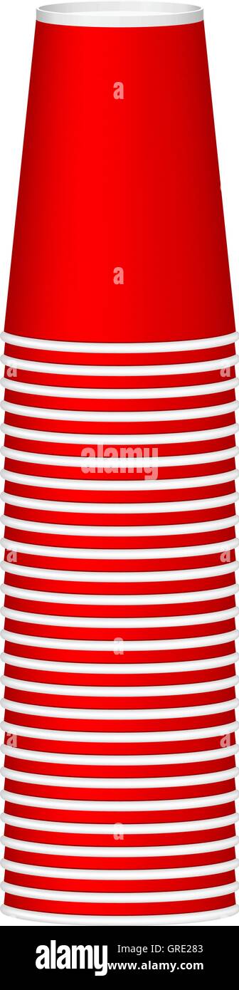 Stack of cups in red design Stock Vector Image & Art - Alamy