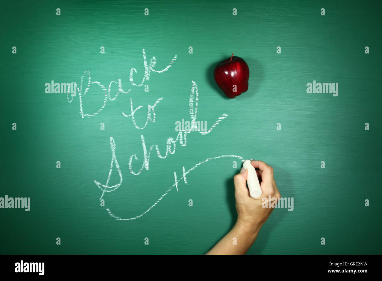 Back to School Written on a Chalkboard Stock Photo - Alamy