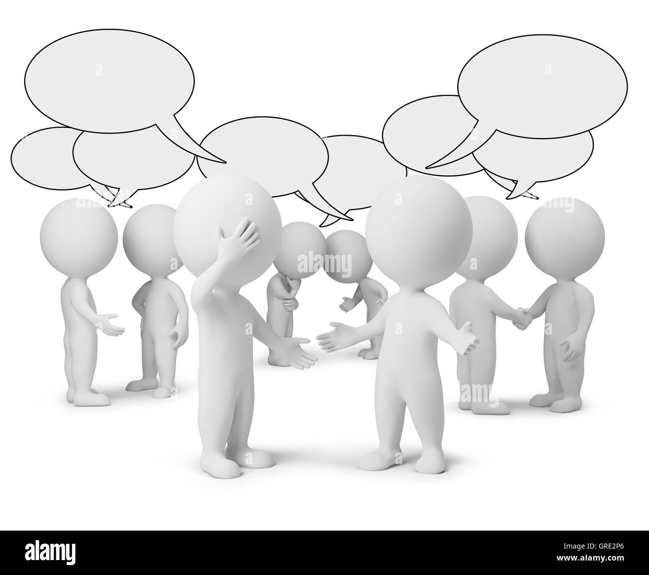 3d small people - discussion Stock Photo - Alamy