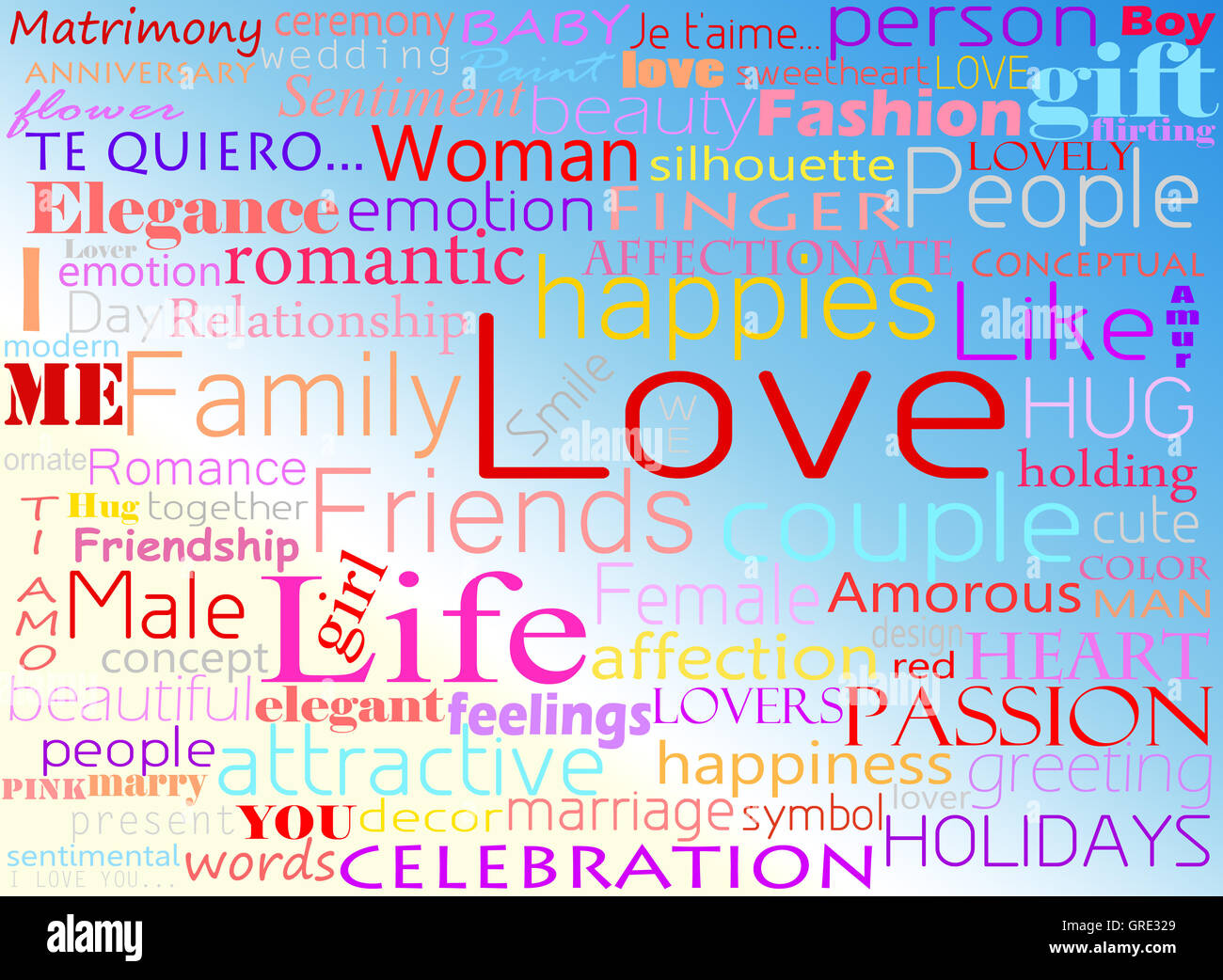 Seamless pattern made from words which relate with word love Stock ...