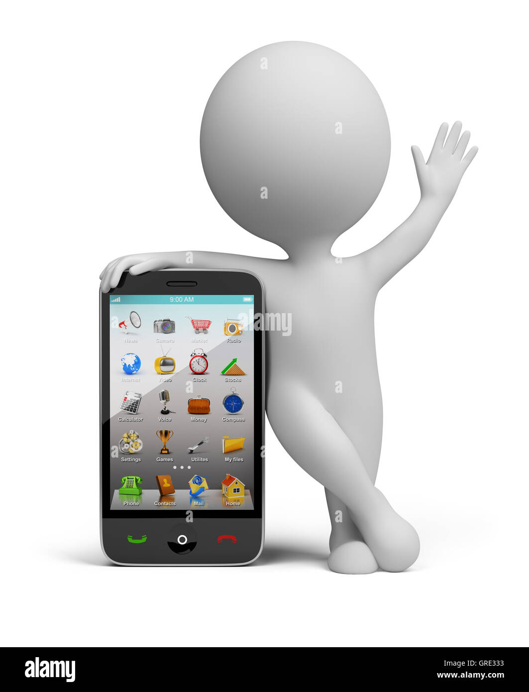 3d little human character smartphone hi-res stock photography and ...