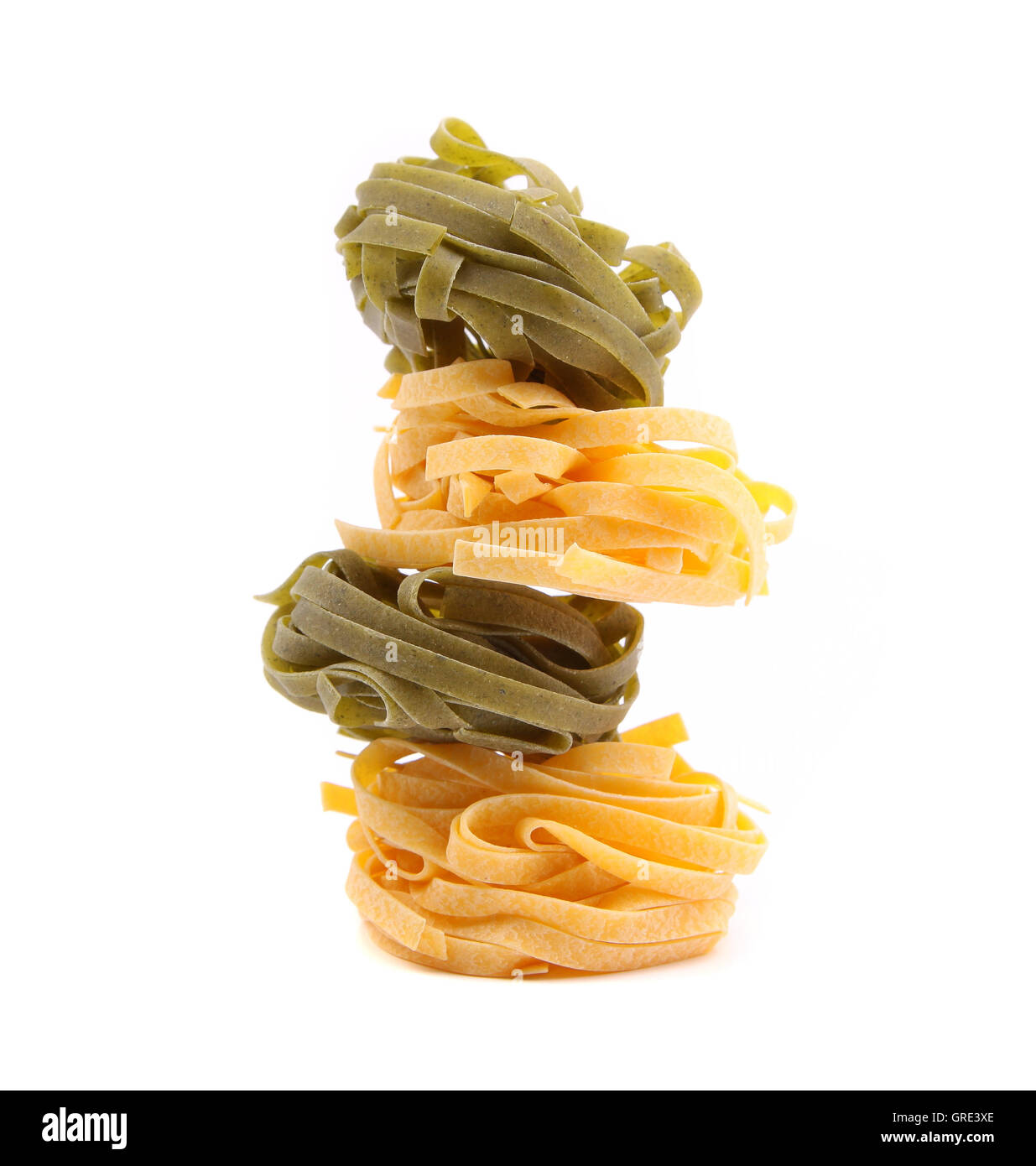 Tagliatelle in two colours, close-up Stock Photo - Alamy