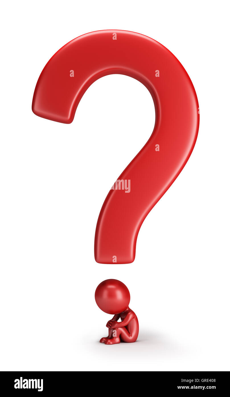 3d small people - difficult decision Stock Photo - Alamy