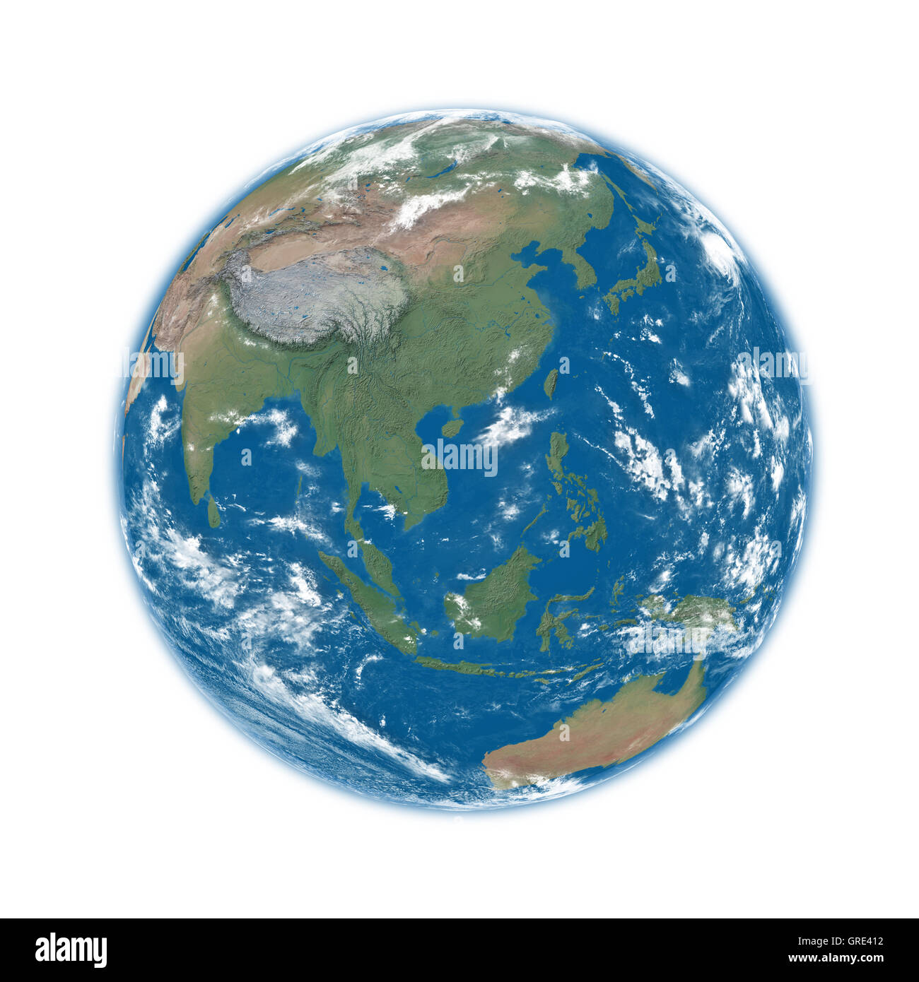 Southeast Asia on blue Earth Stock Photo - Alamy