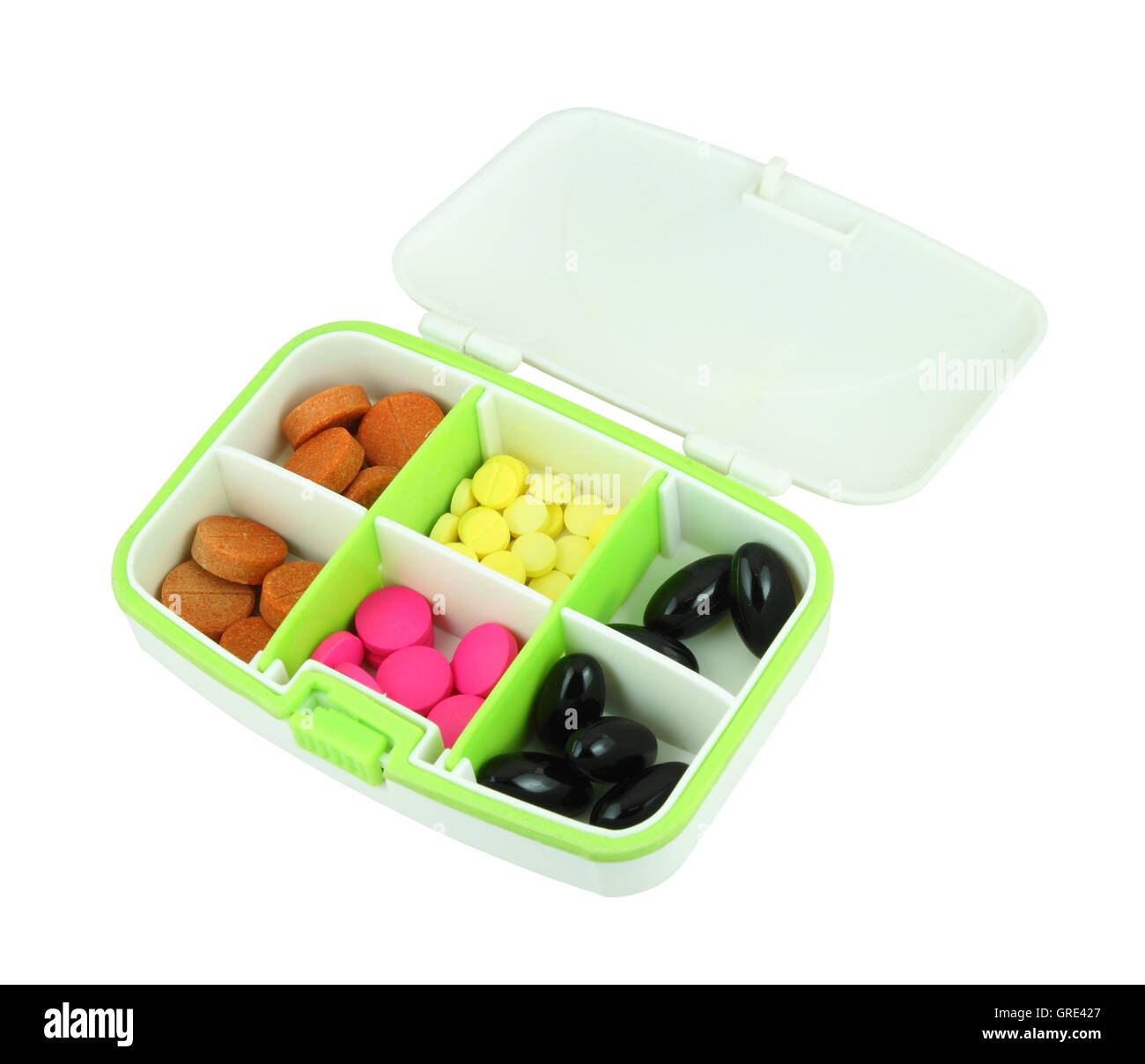 pills in pill box Stock Photo - Alamy