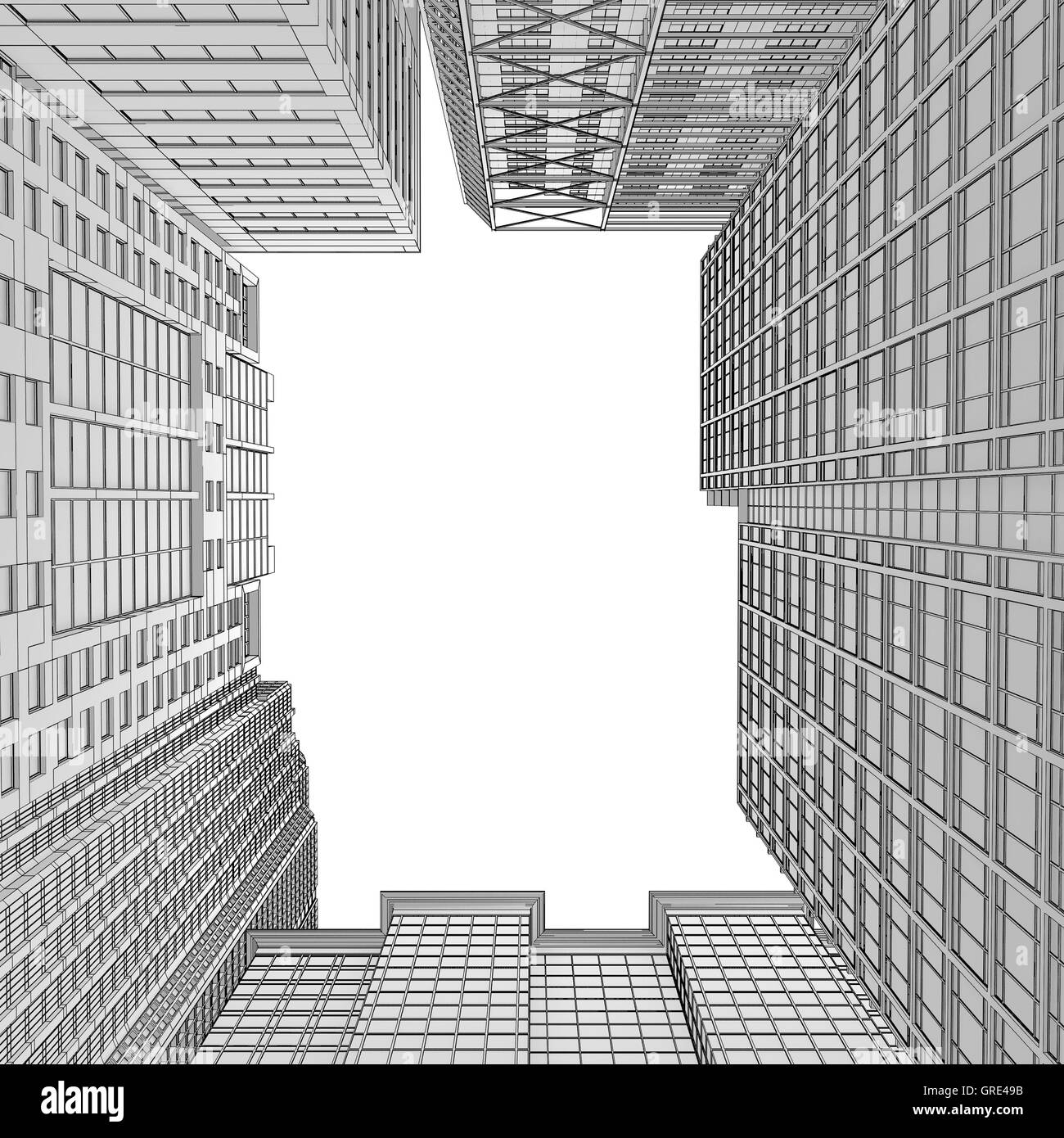 3d rendering building plan Black and White Stock Photos & Images - Alamy