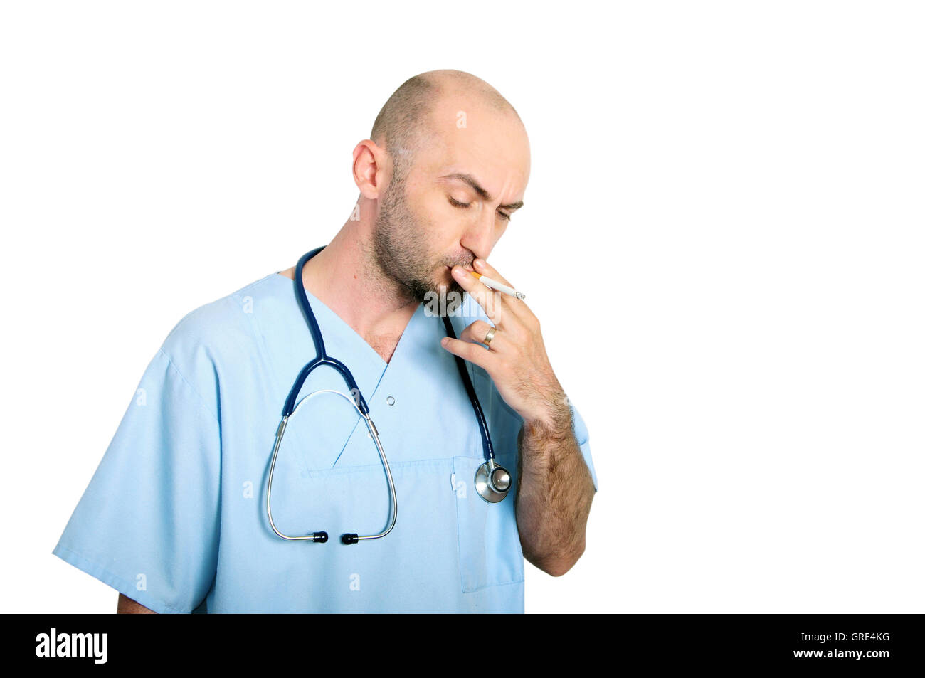 Doctor smoking cigarette hi-res stock photography and images - Alamy