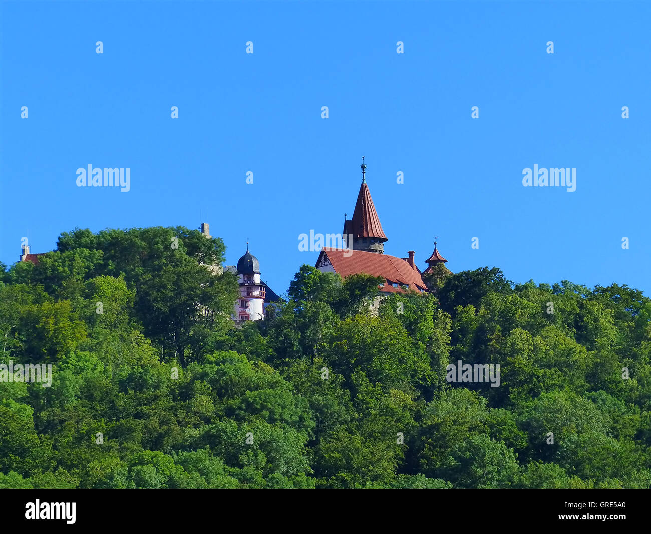 Fortress Heldburg Hidden In The Forest, Thuringia Stock Photo - Alamy