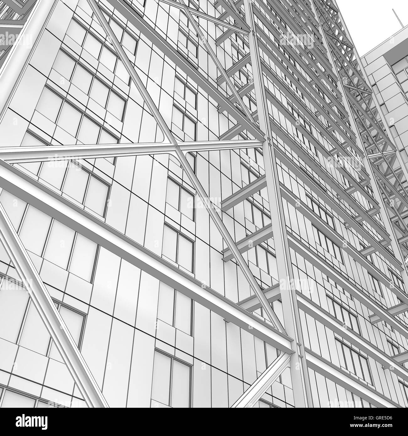 3d rendering building plan Black and White Stock Photos & Images - Alamy